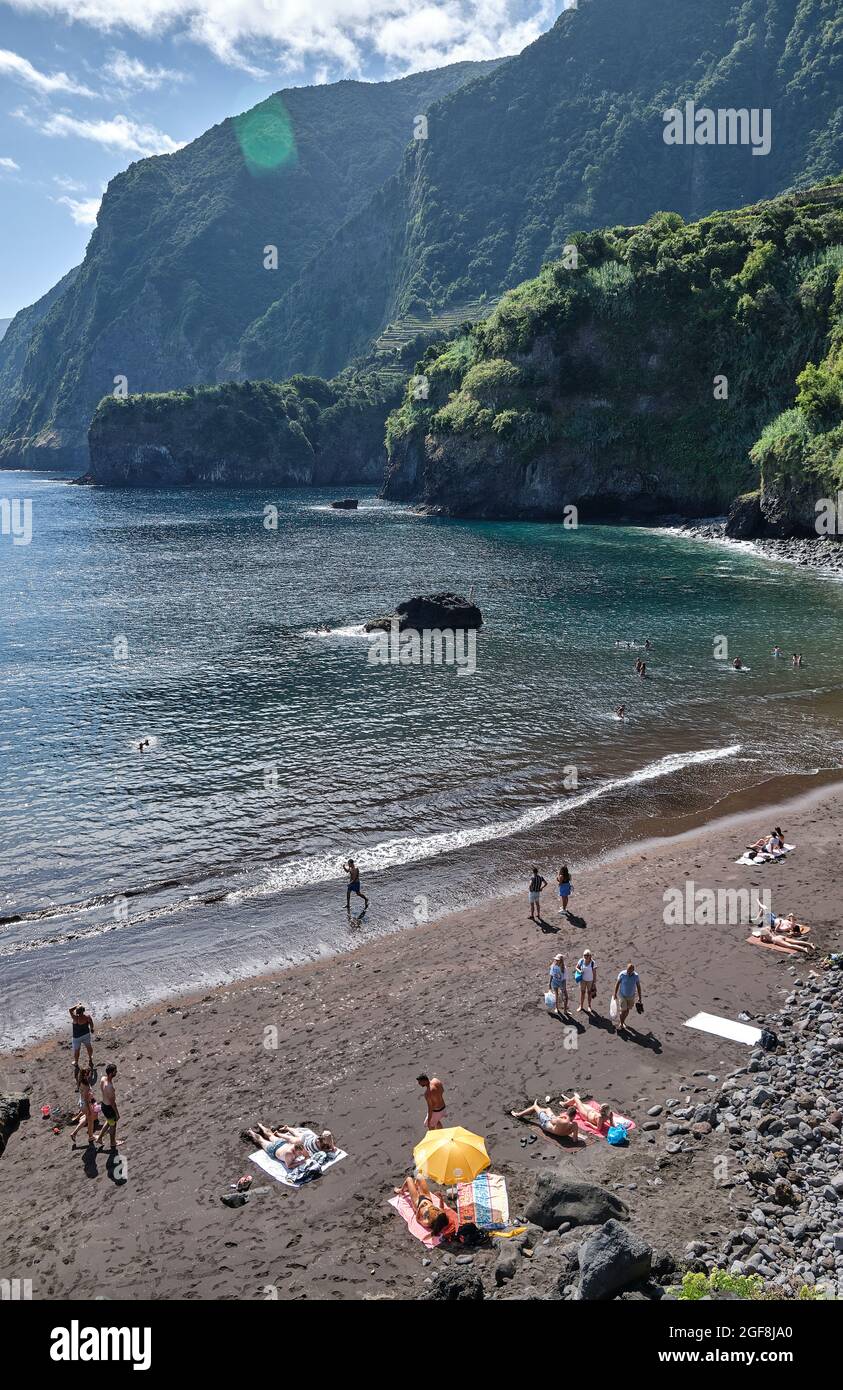 Seixal Beach, North side of Madeira Island Stock Photo - Alamy