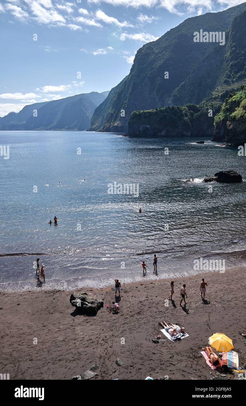 Seixal Beach, North side of Madeira Island Stock Photo - Alamy