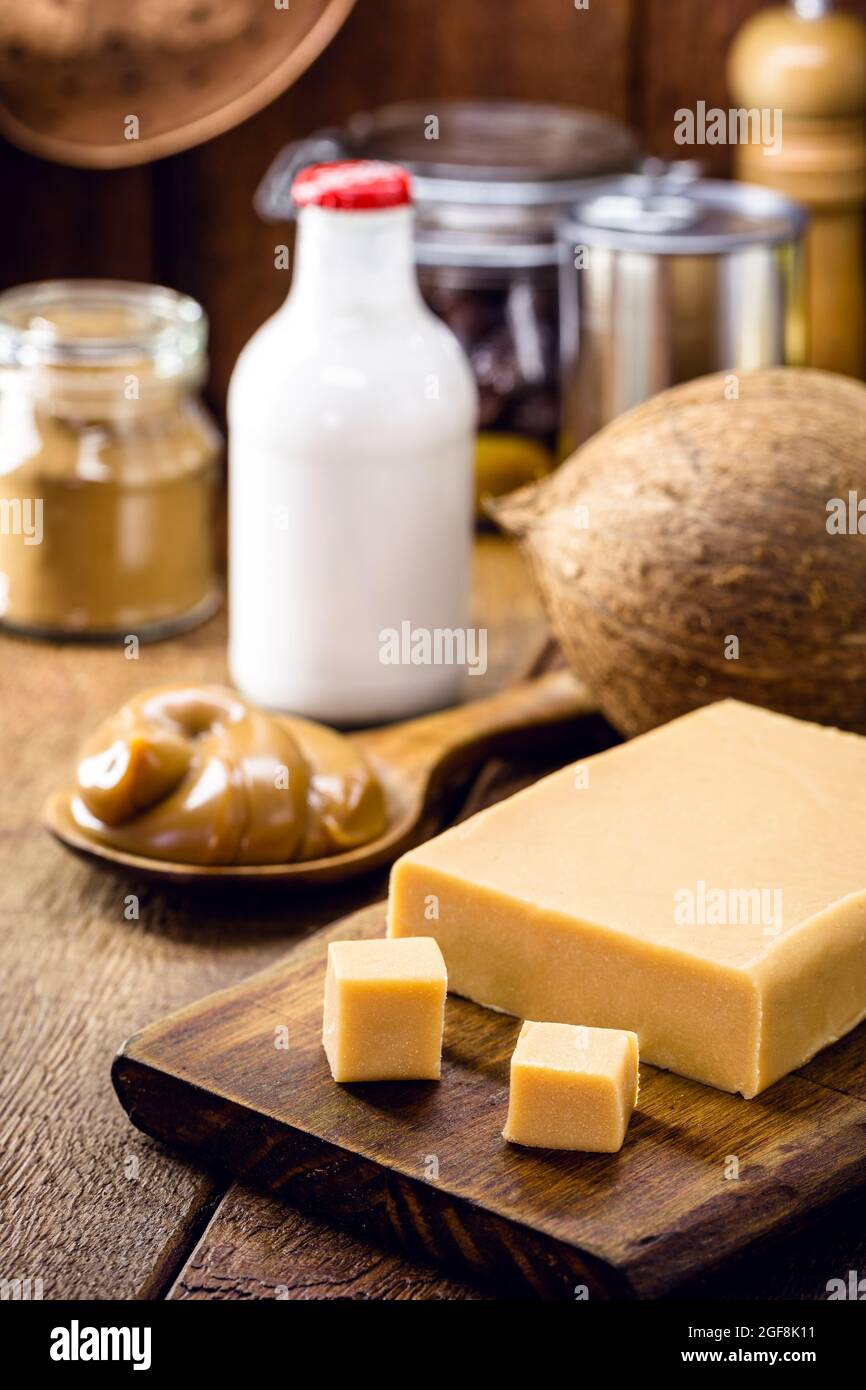 Lactose-free vegan sweet made from coconut milk, homemade dulce de ...