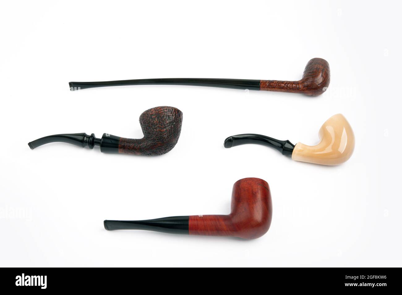 Tobacco Pipe Collection isolated over white background Stock Photo - Alamy