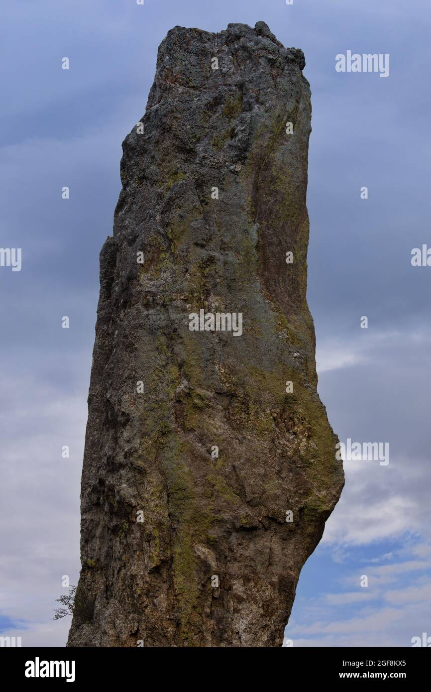 Single granite rock column soars skyward among iconic geologic rock ...