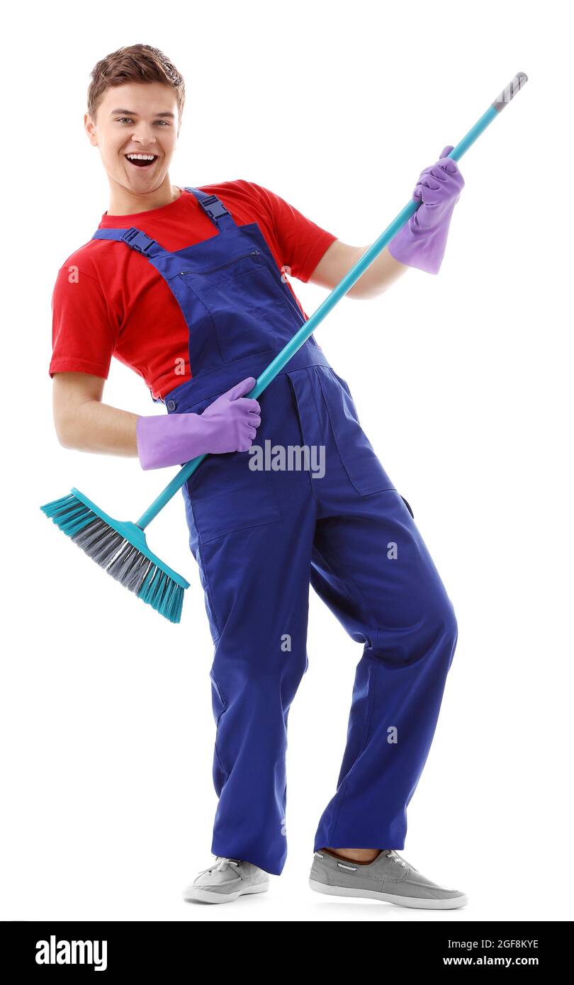Janitor cleaning toilet Cut Out Stock Images & Pictures - Alamy