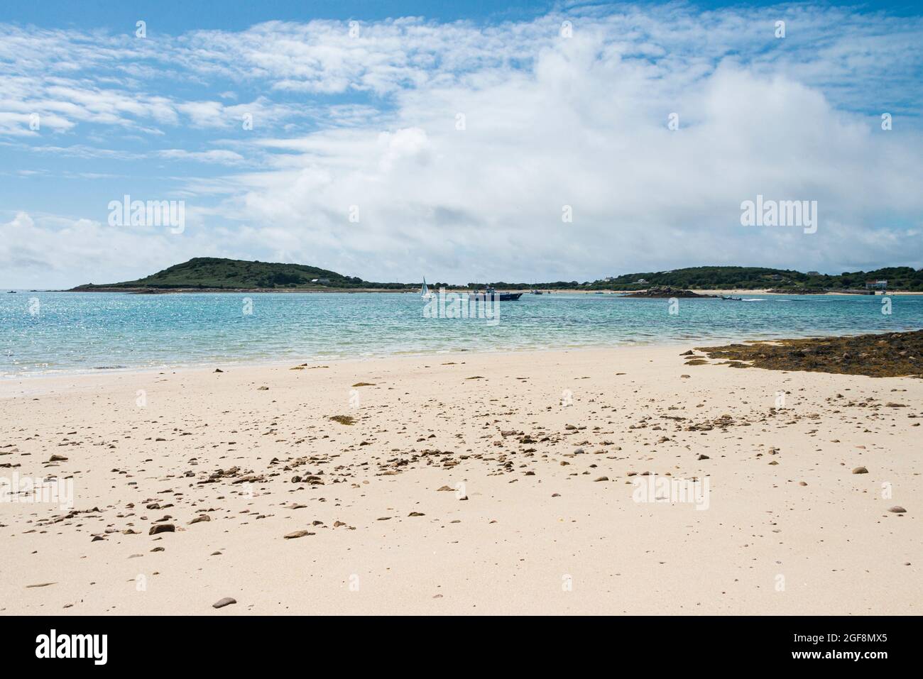 Bryher seen from a beach on Tresco, Isles of Scilly Stock Photo - Alamy