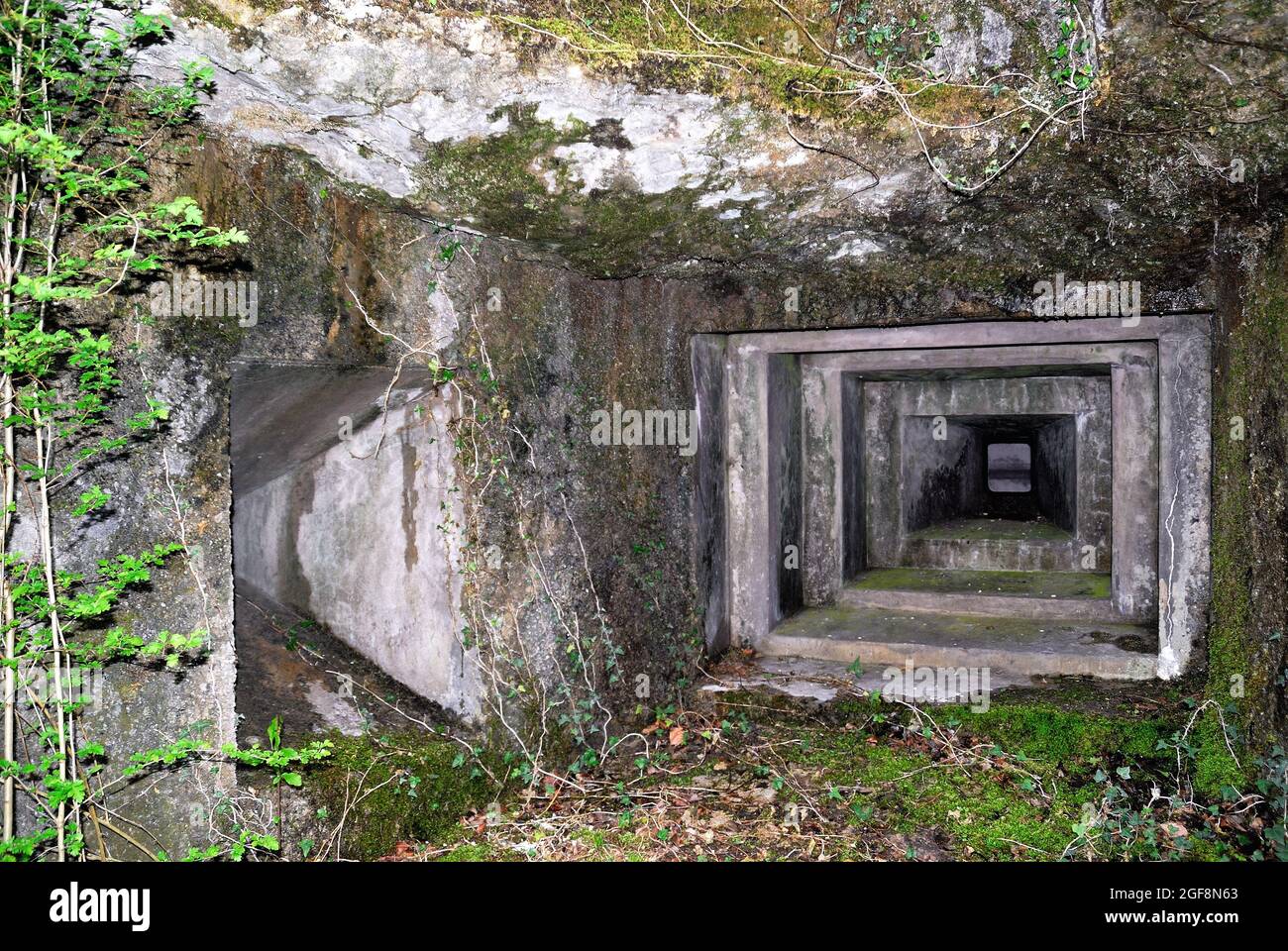 Slovenia. Tolminka valley. Bunker of the Alpine wall. It was an Italian ...