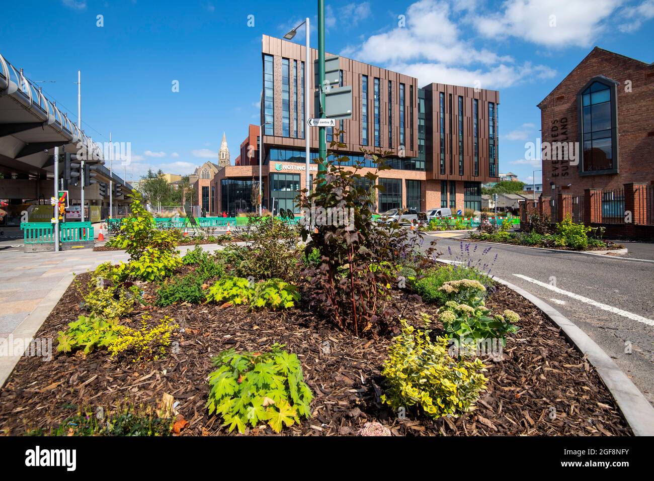 New planting on Trent Street landing to Canal Street in Nottingham City ...