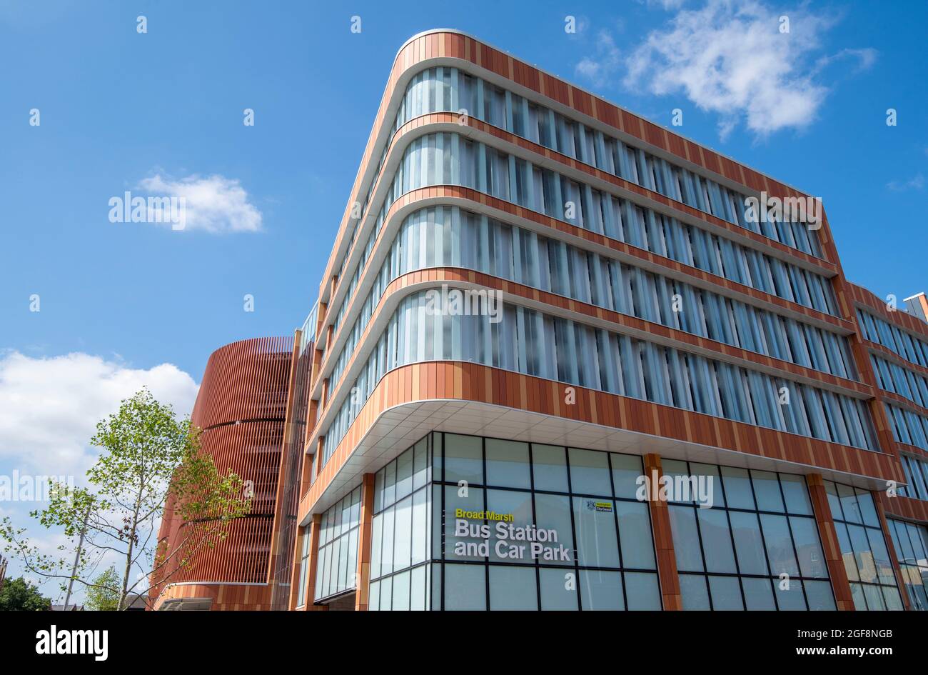 The new Broadmarsh Car Park in Nottingham City, Nottinghamshire England ...