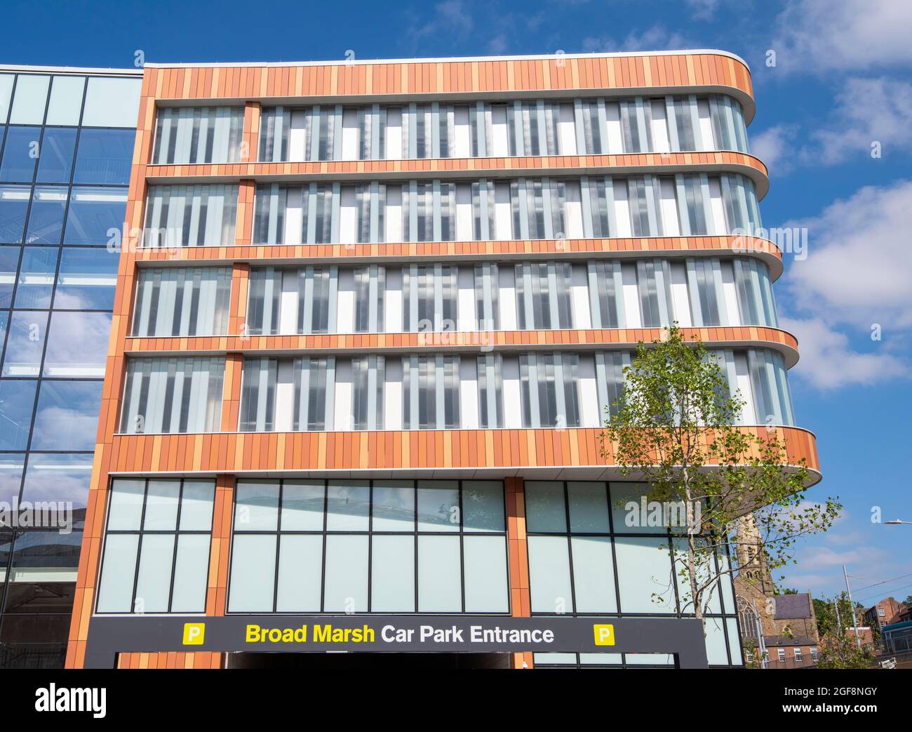 The new Broadmarsh Car Park in Nottingham City, Nottinghamshire England ...