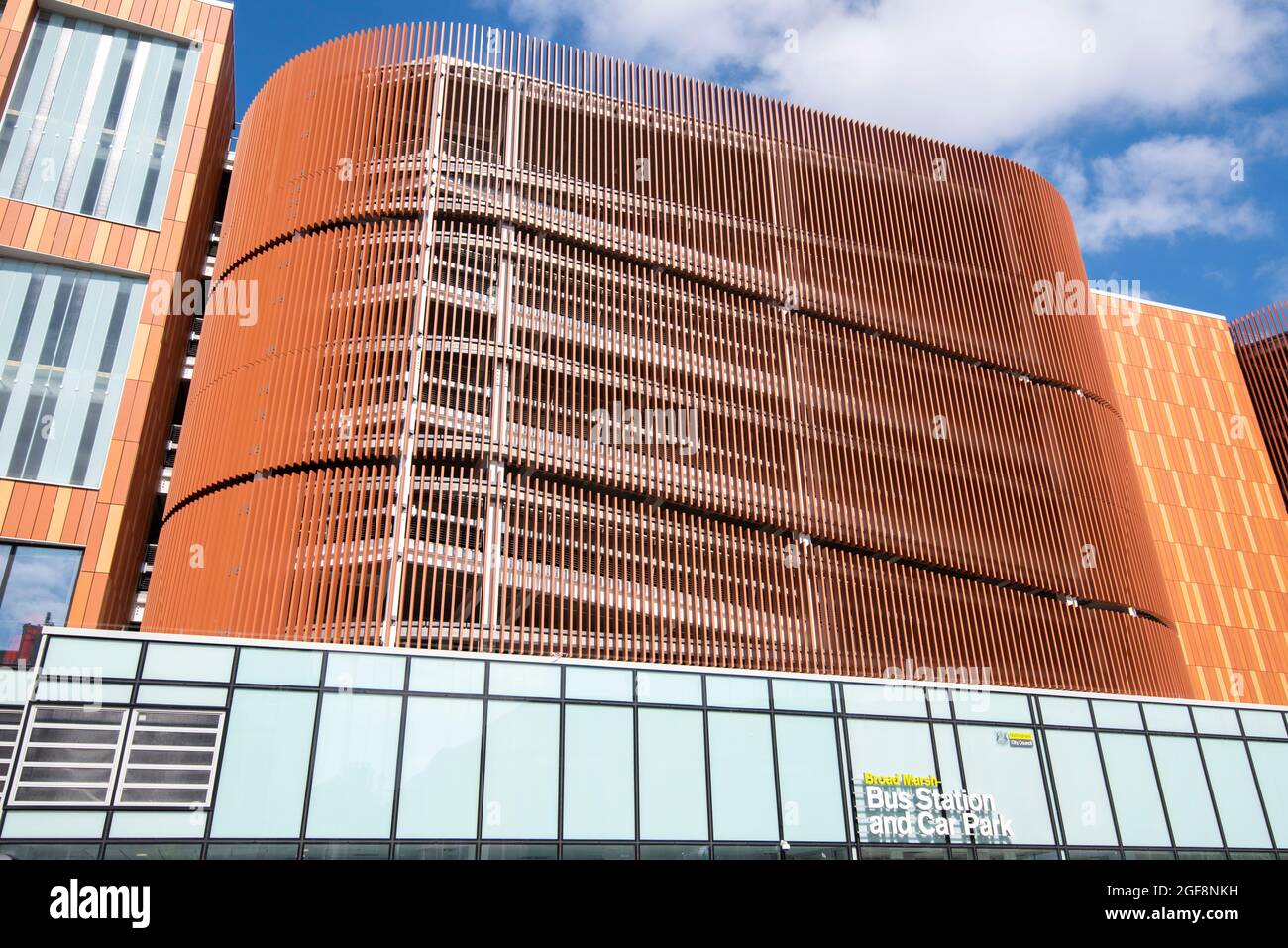 The new Broadmarsh Car Park in Nottingham City, Nottinghamshire England ...