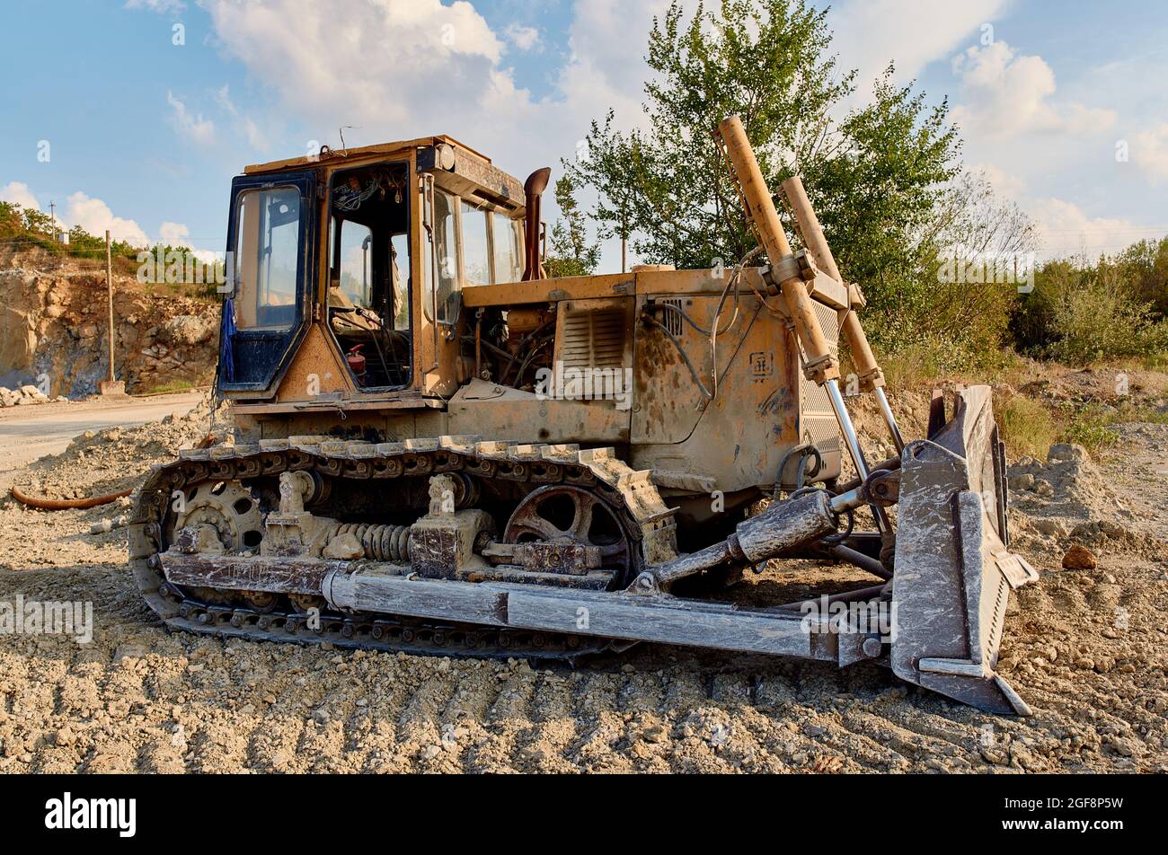 excavator work geology construction industry Stock Photo - Alamy