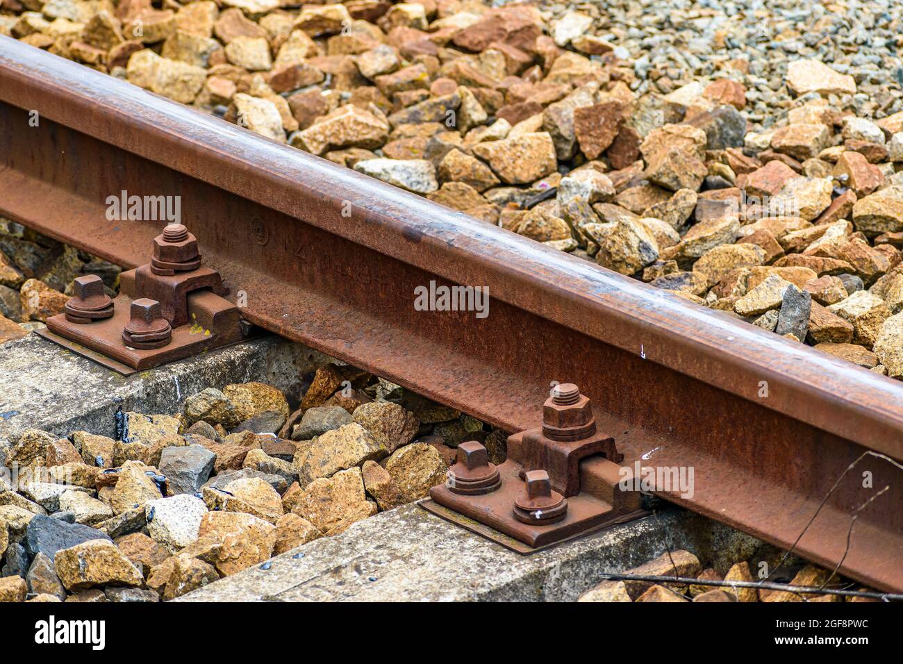 Old rusty railway track Stock Photo - Alamy