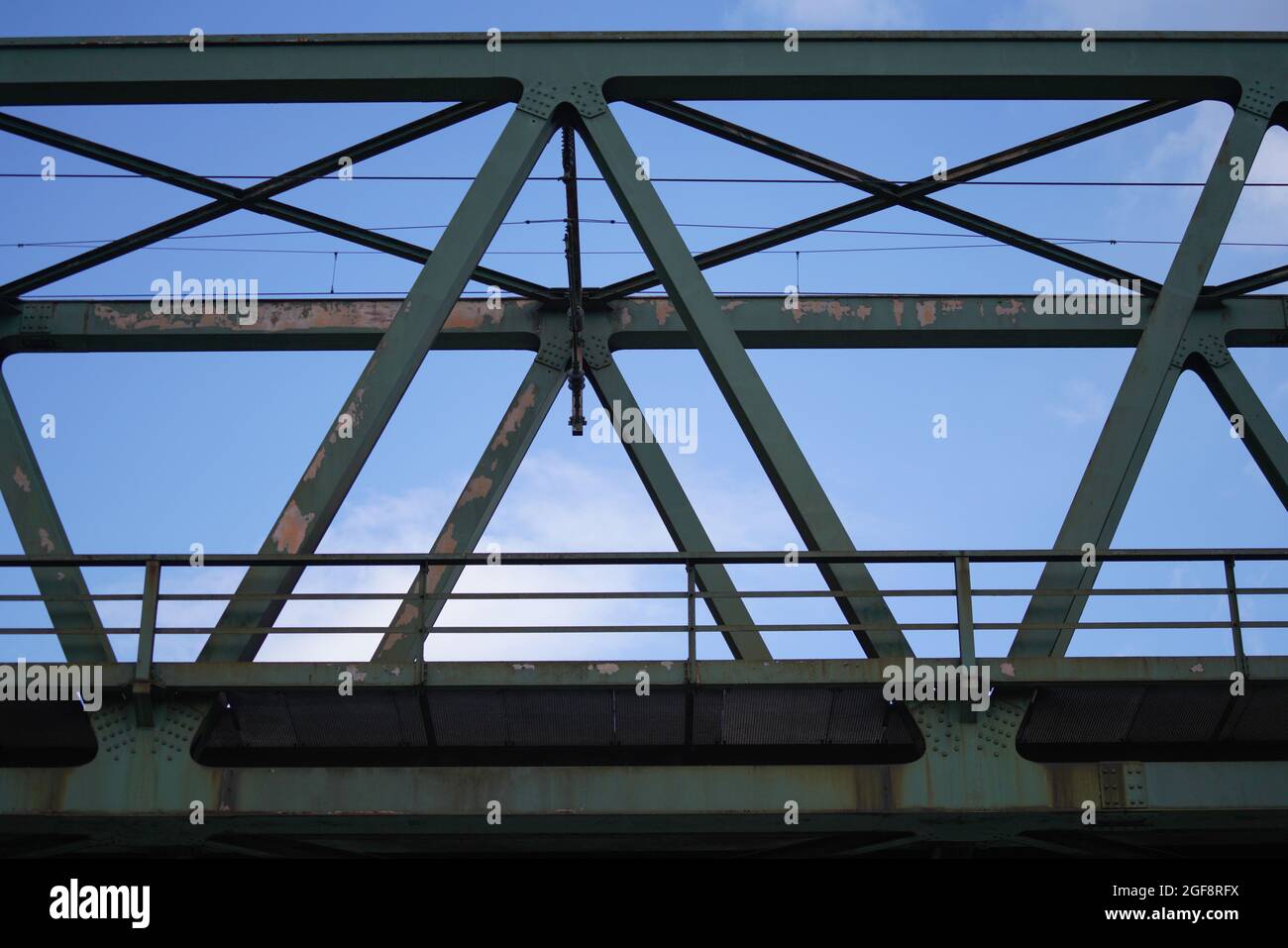 Steel construction as a railway bridge in Germany with riveted steel ...
