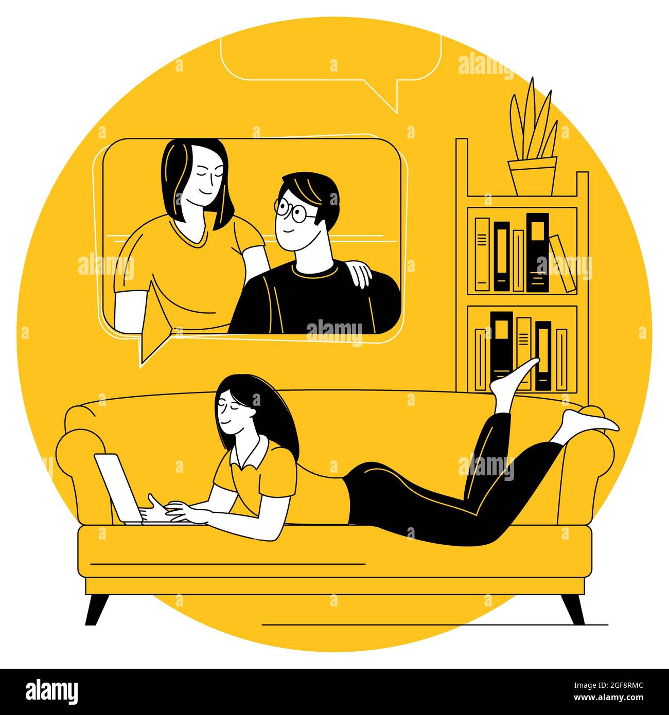 Family video call web Cut Out Stock Images & Pictures - Alamy