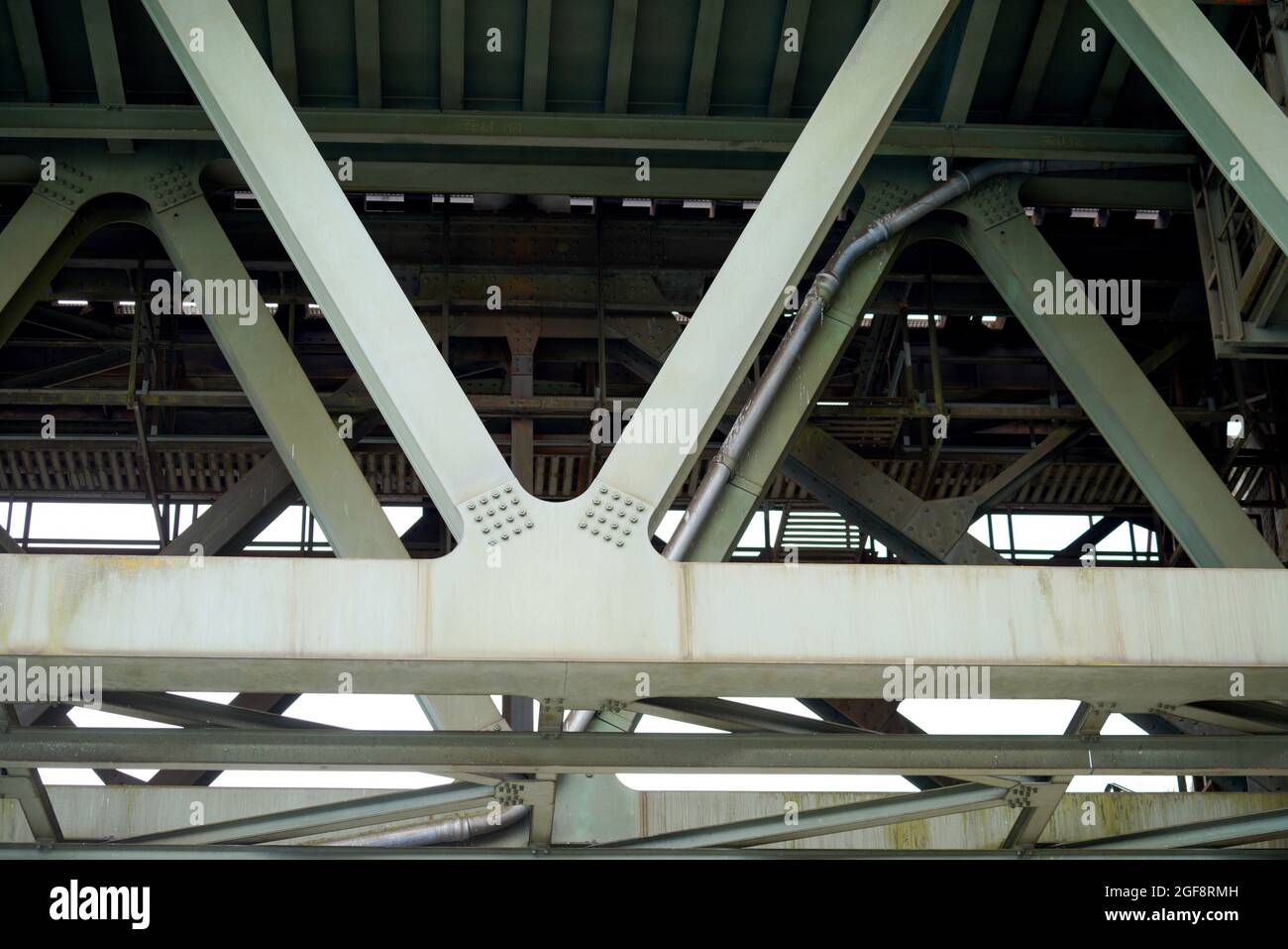 Steel construction as a railway bridge in Germany with riveted steel ...