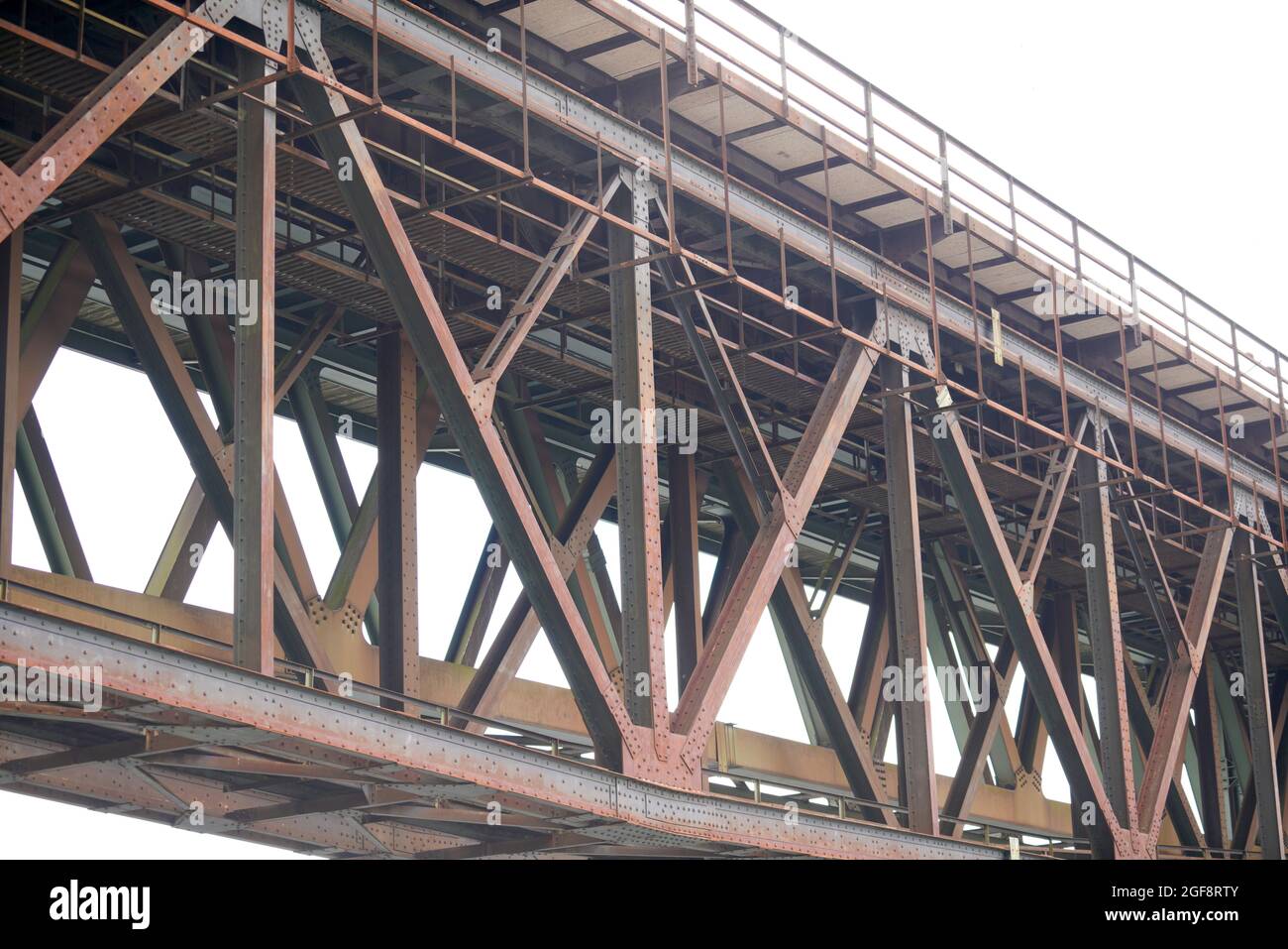 Steel construction as a railway bridge in Germany with riveted steel ...