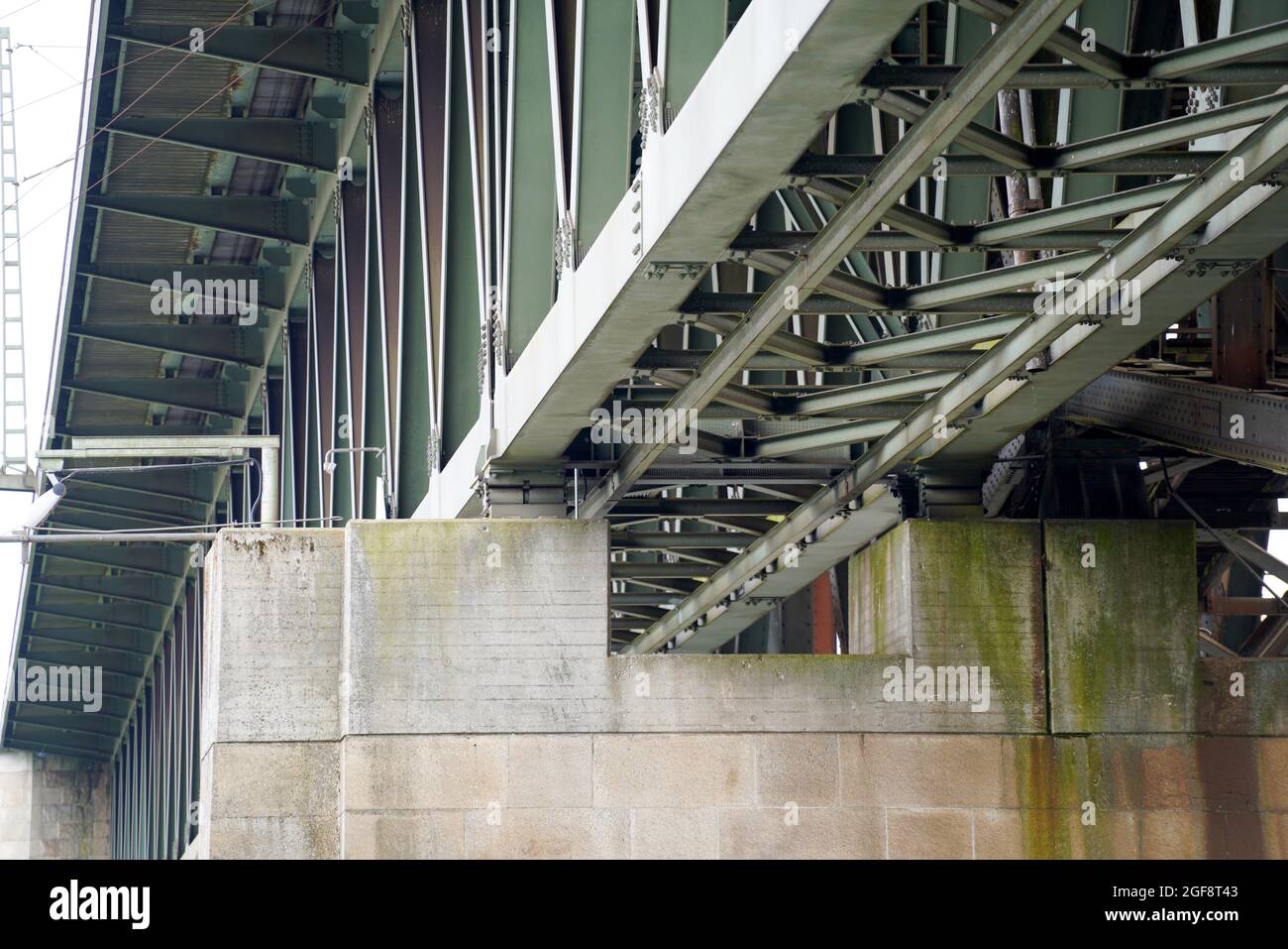 Steel construction as a railway bridge in Germany with riveted steel ...