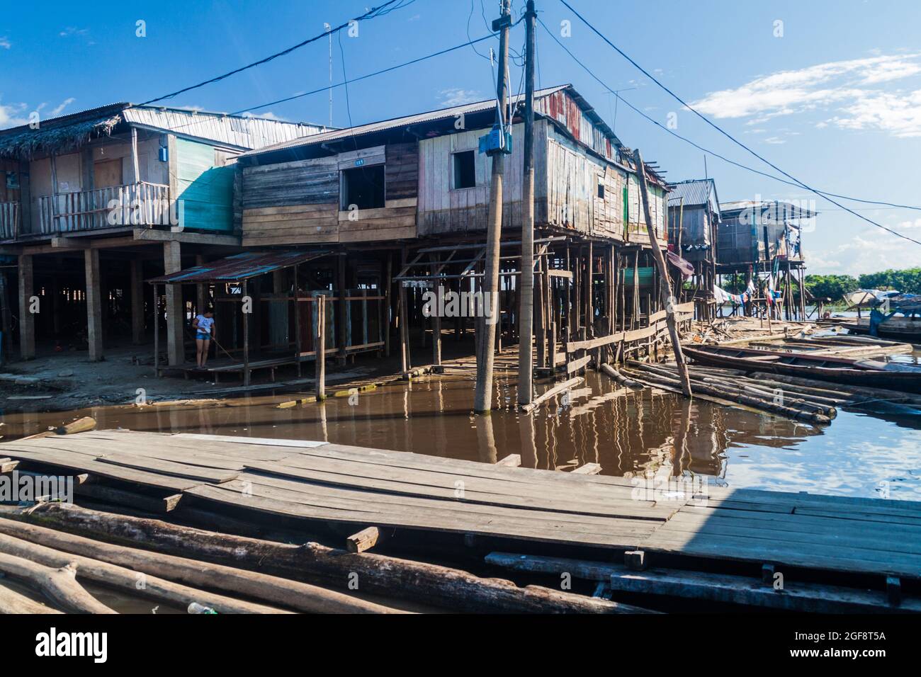 IQUITOS, PERU - JULY 19, 2015: Surroundings of Bellavista Nanay port in ...