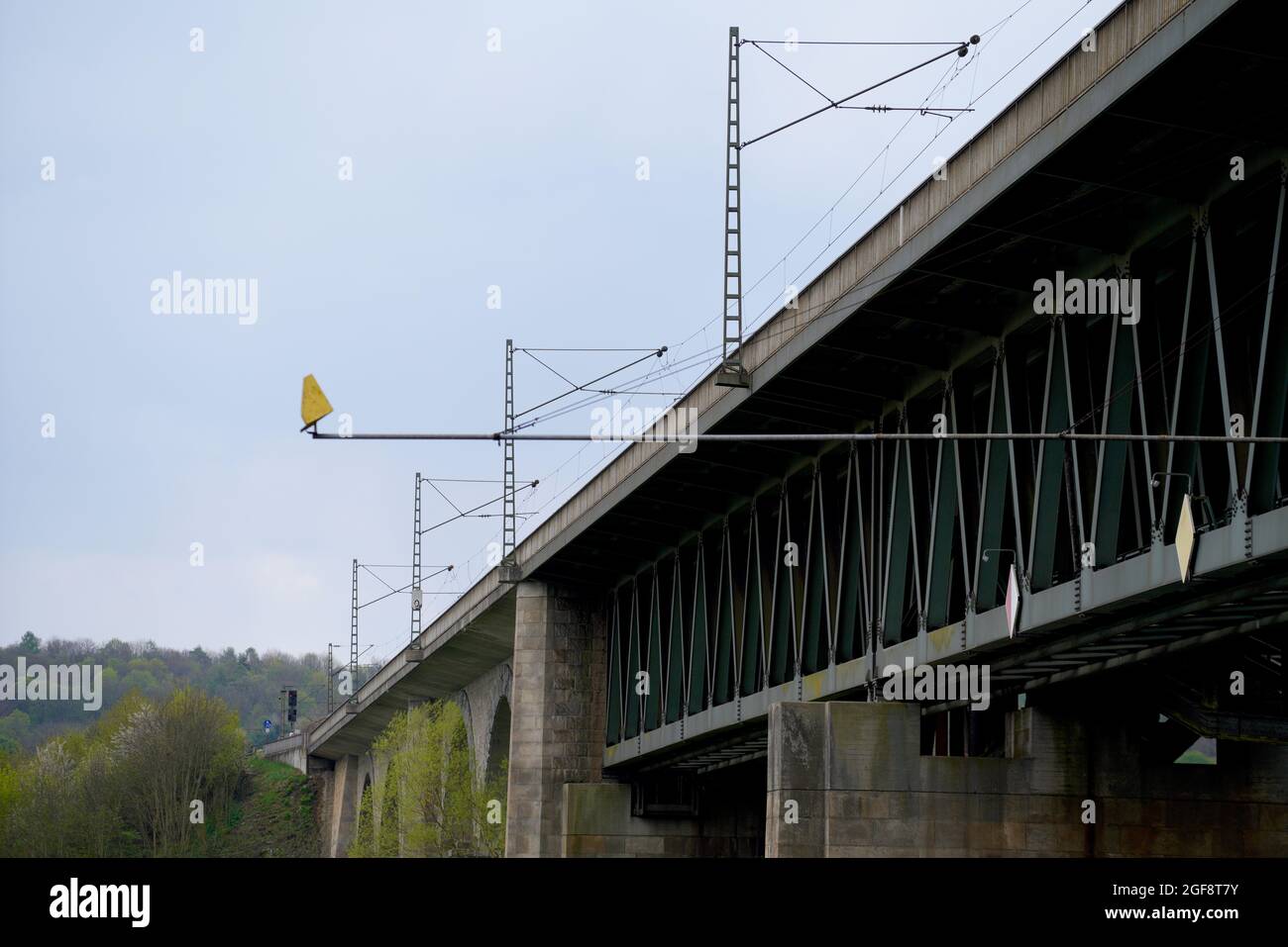 Steel construction as a railway bridge in Germany with riveted steel ...