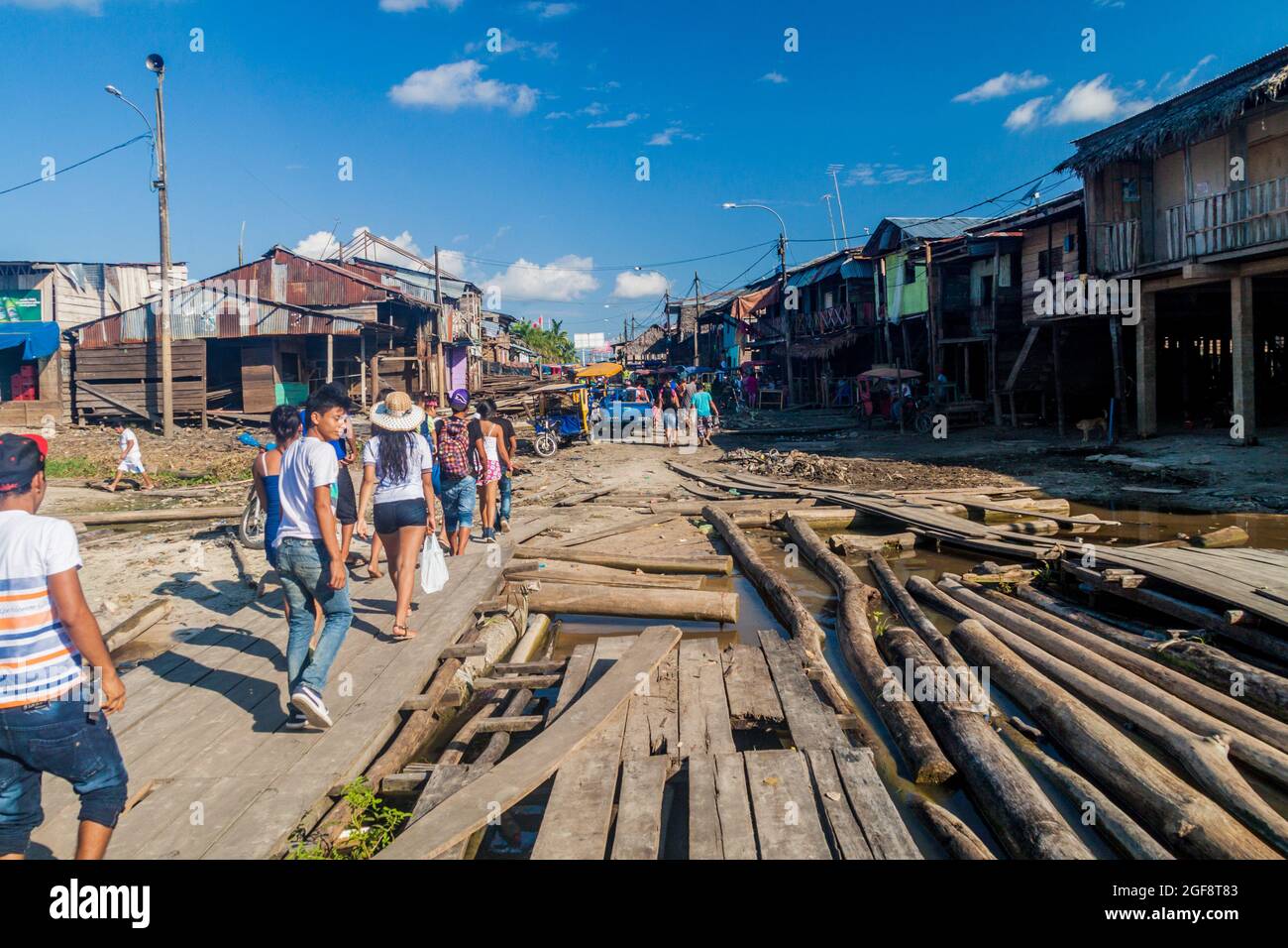 IQUITOS, PERU - JULY 19, 2015: Surroundings of Bellavista Nanay port in ...