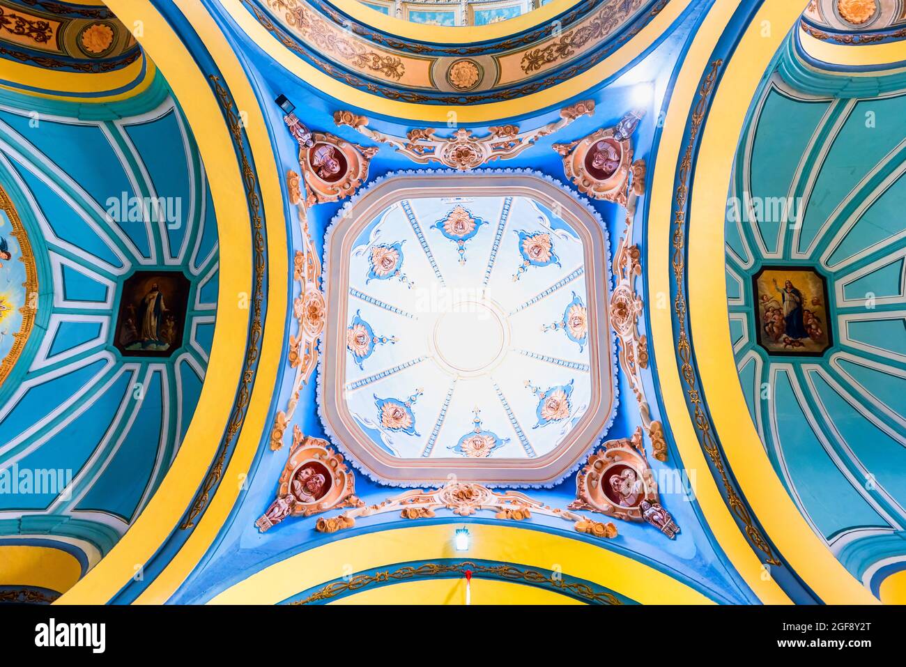 Colonial ceiling of the Santiago de Cuba cathedral, Cuba Stock Photo ...