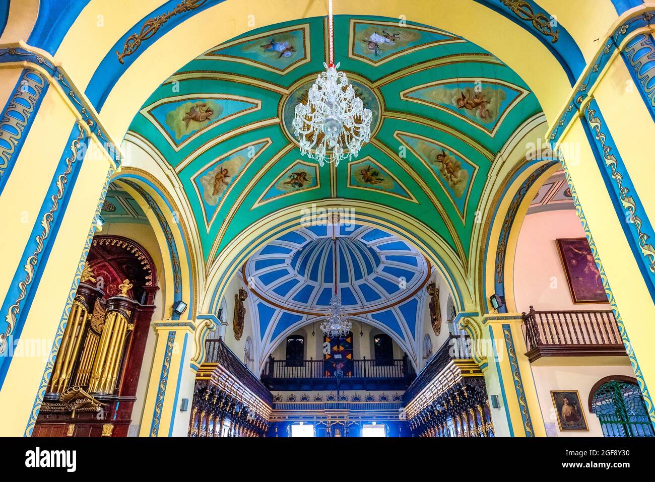 Colonial ceiling of the Santiago de Cuba cathedral, Cuba Stock Photo ...