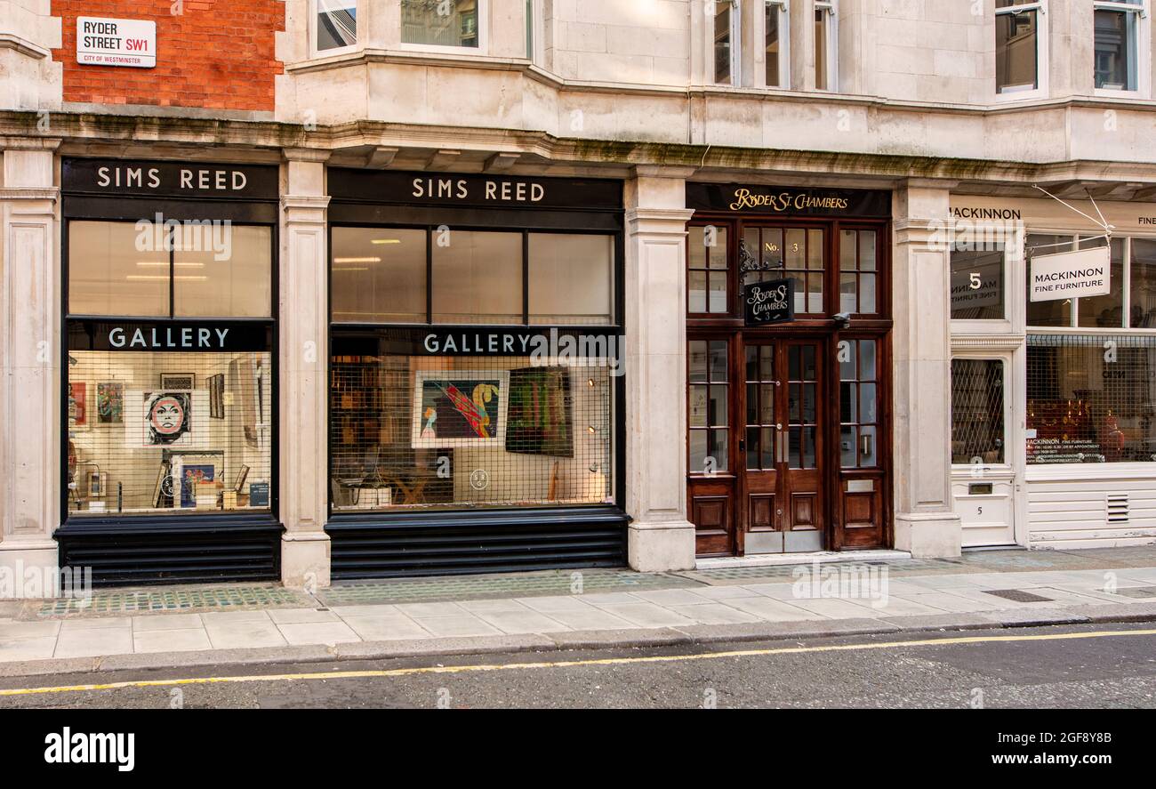 Sims Reed Gallery, an upmarket art gallery in Ryder St, St James; next ...