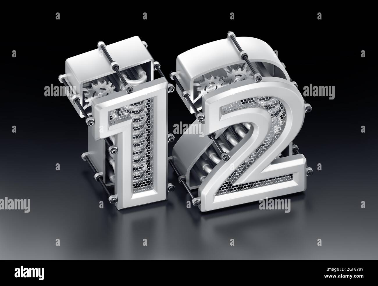 Digital number 12 hi-res stock photography and images - Alamy