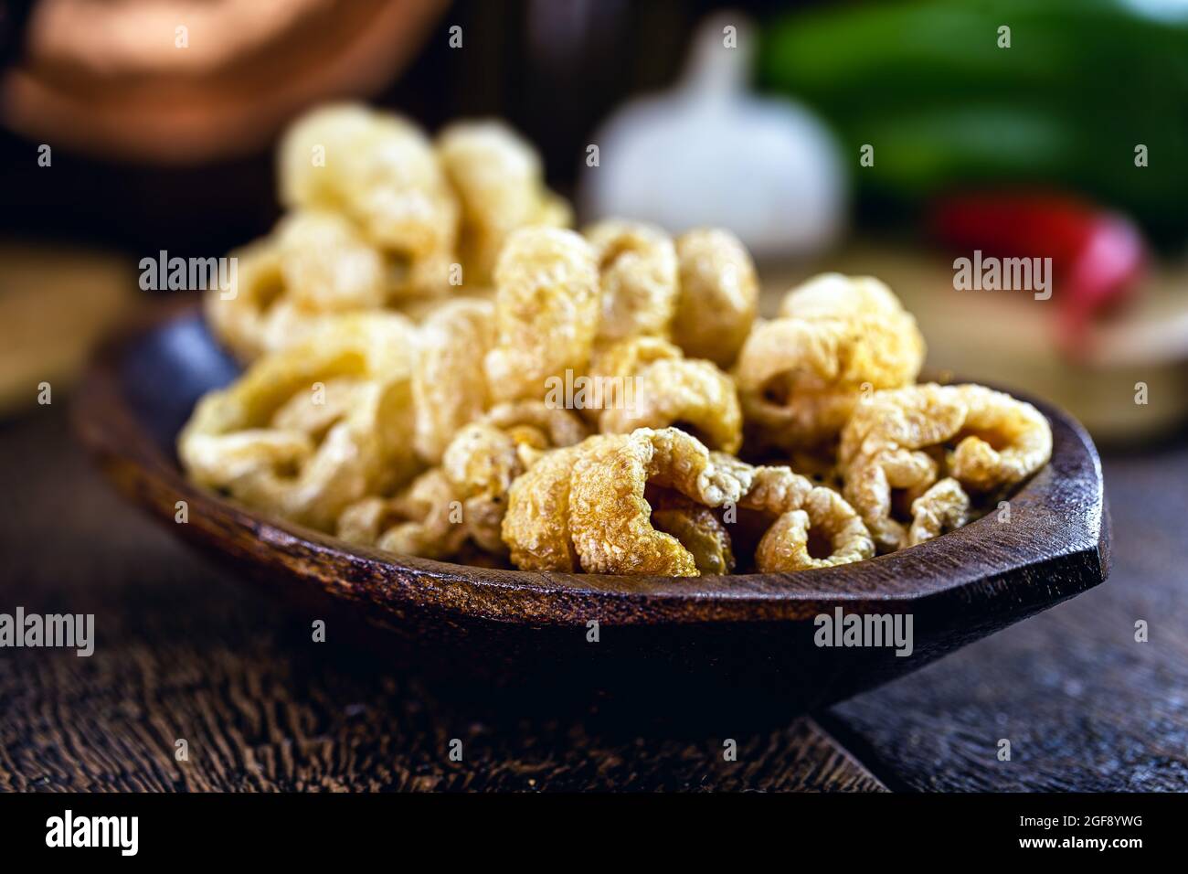 fried cracklings, typical dish of Brazilian and Asian cuisine Stock ...
