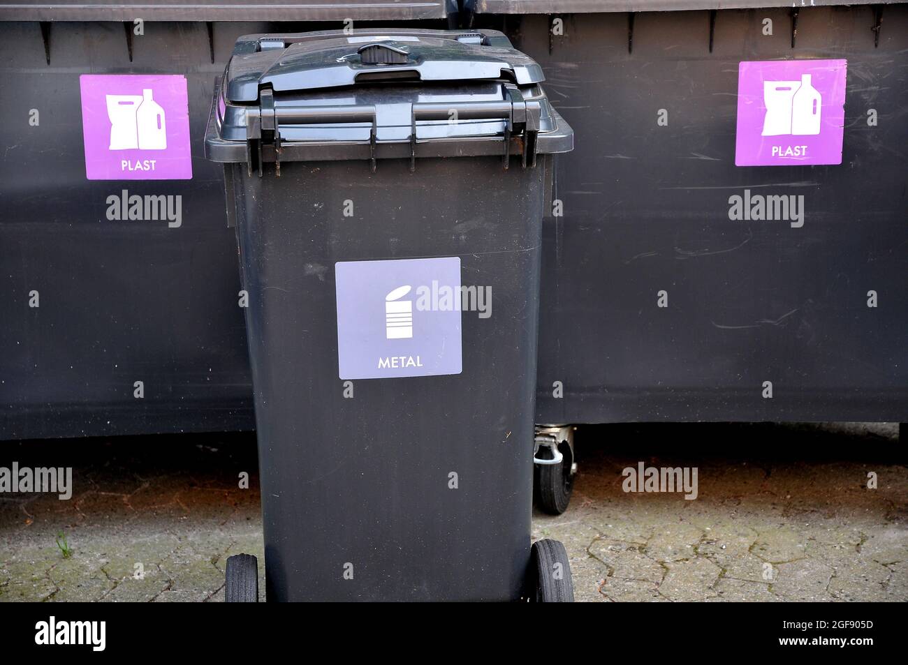 Kastrup/ Denmark./24 August 2021/ Waste pop and papers recycle ...