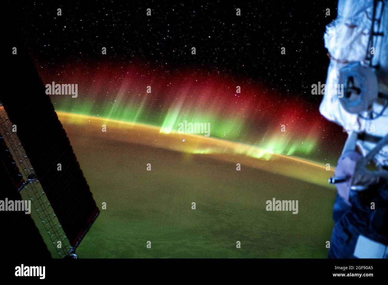 Aurora Borealis or Northern Lights. Digital enhancement of an image by ...