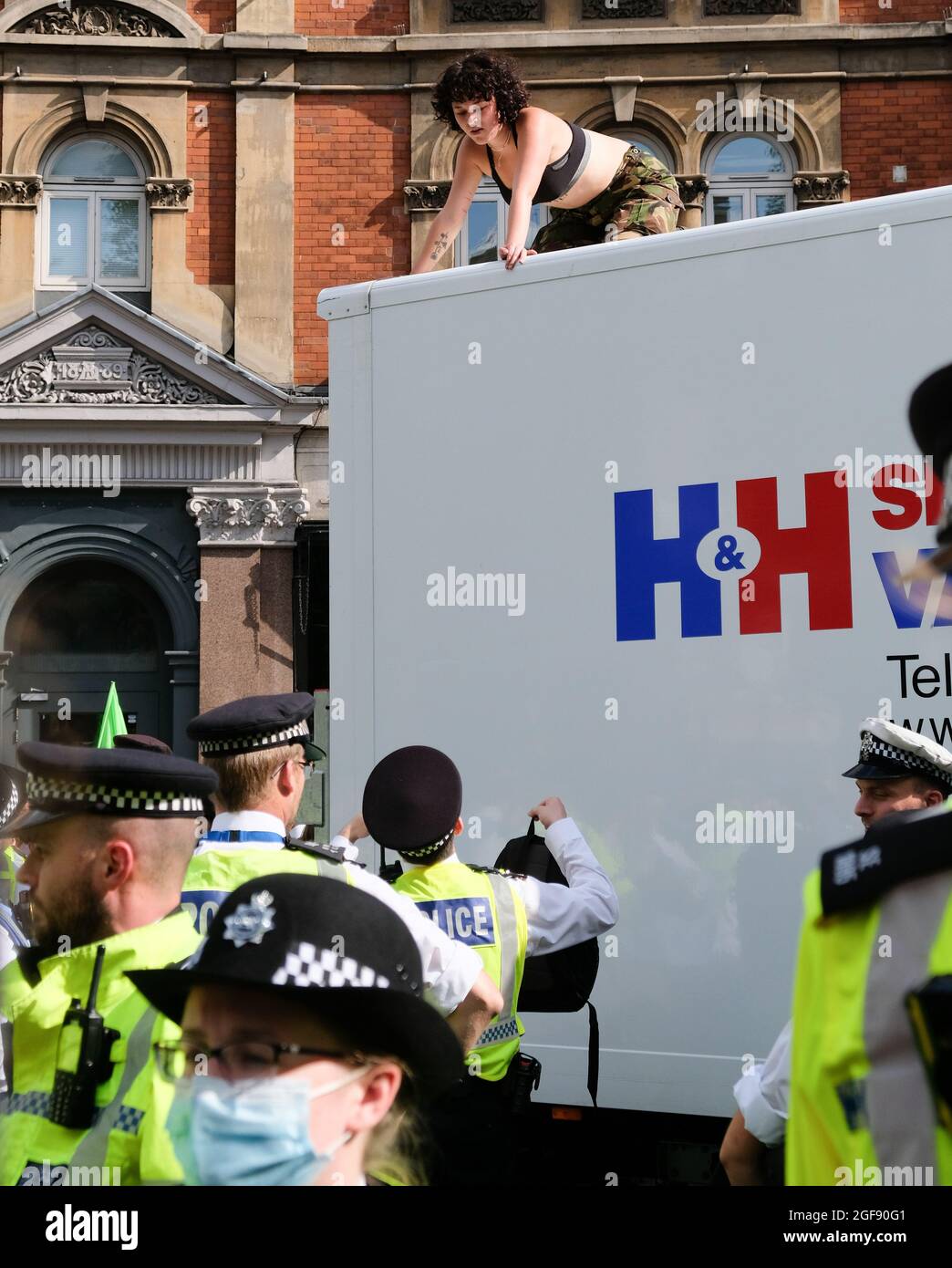 Cambridge Circus, London, UK. 24th August 2021. Climate change ...