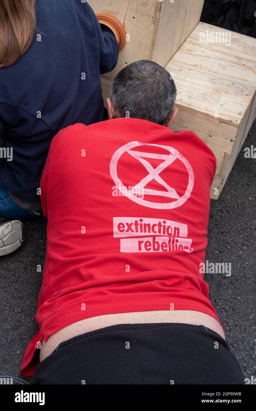 London, UK. 24th Aug, 2021. Extinction Rebellion XR Cymru Action ...