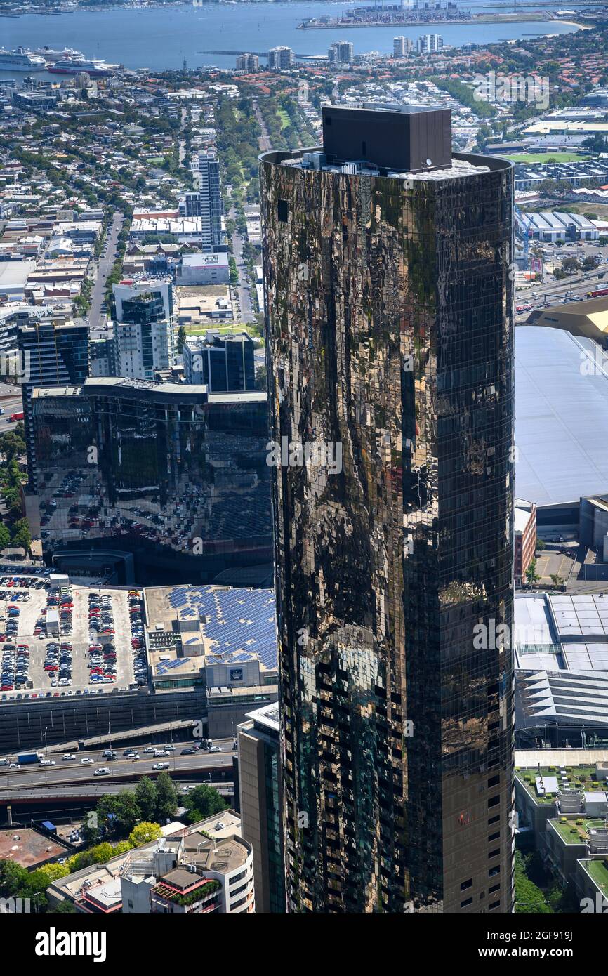 View of city seen from Eureka Tower, Melbourne, State Of Victoria ...