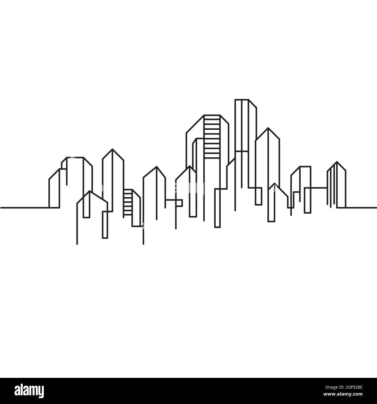 City Building Line art Vector icon design illustration Template Stock ...