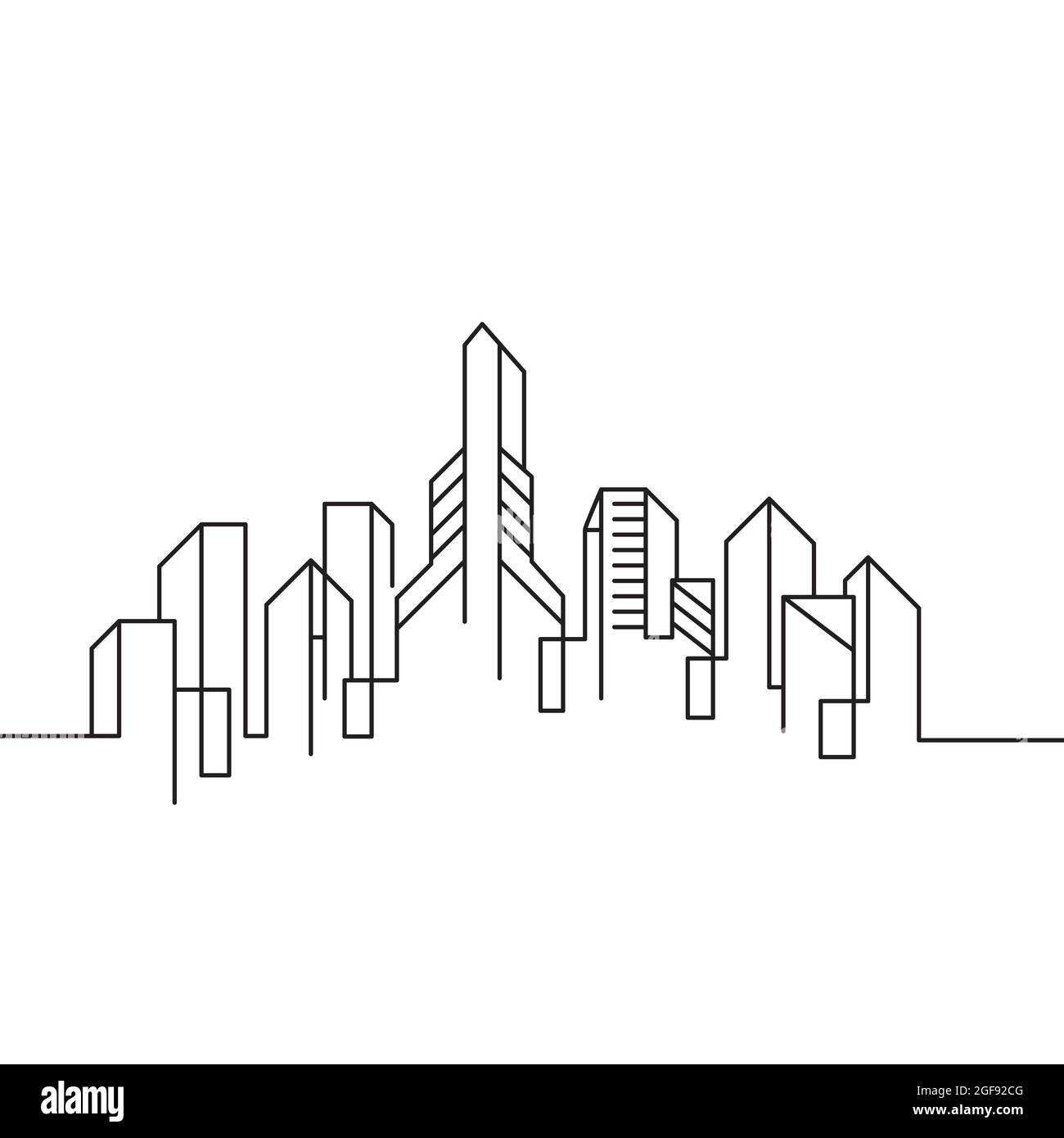 City Building Line art Vector icon design illustration Template Stock ...