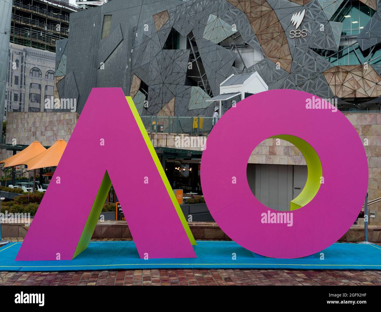 Sculpture outside tennis stadium, Australian Open 2019, Melbourne ...