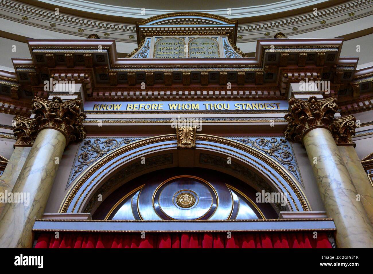 View of synagogue interior, Melbourne Hebrew Congregation, Melbourne ...