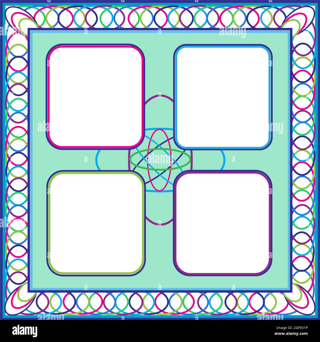 Decorative and modern frames with abstract colorful borders Stock Photo ...