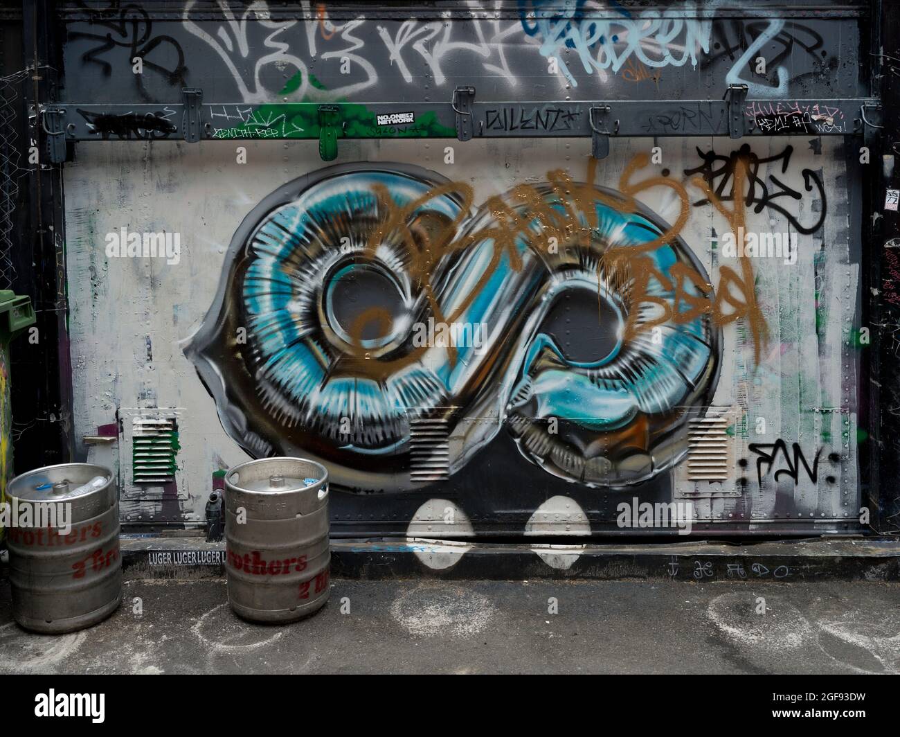 Graffiti on the wall in a street, Melbourne, State Of Victoria ...