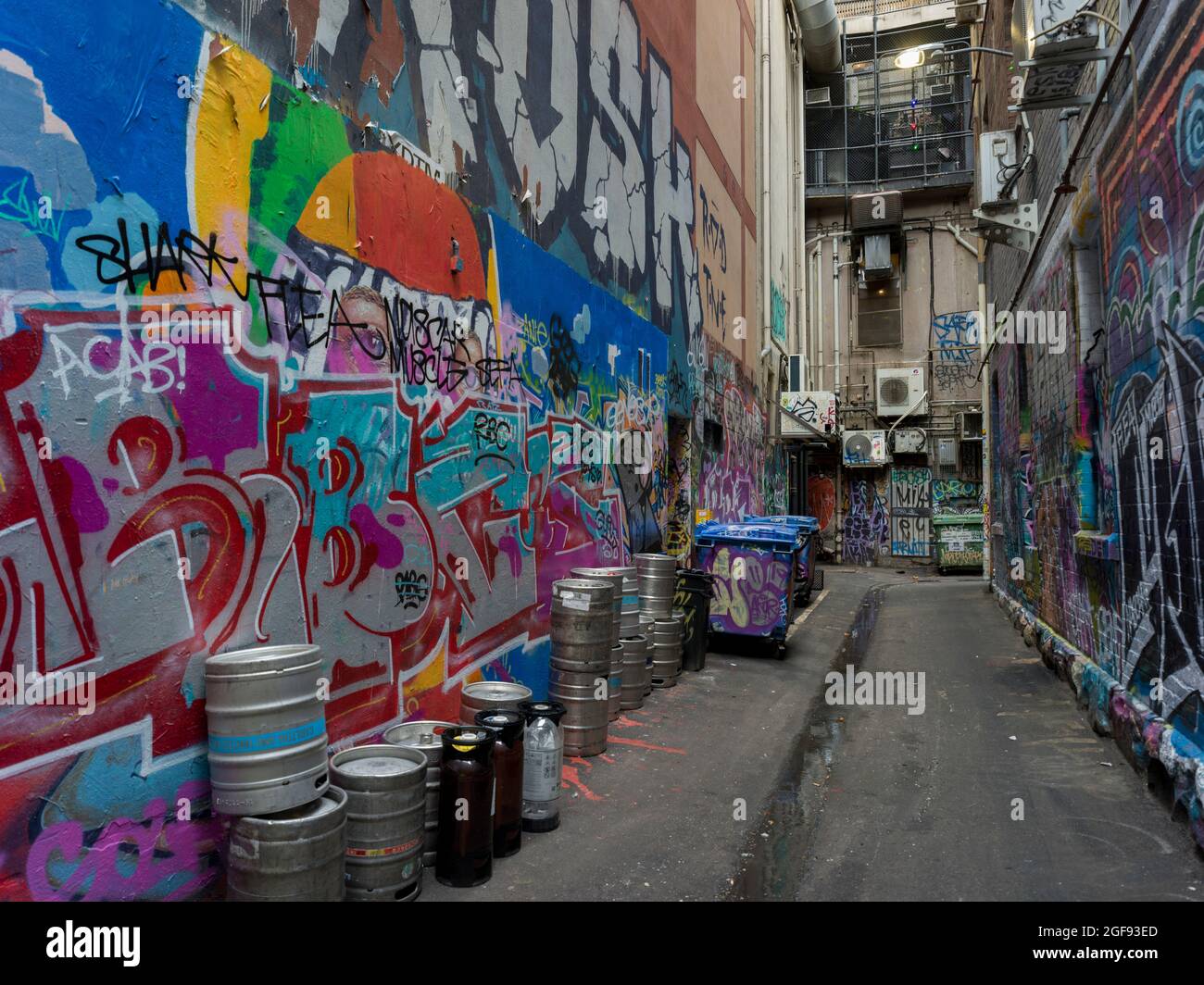 Graffiti on the wall in a street, Melbourne, State Of Victoria ...