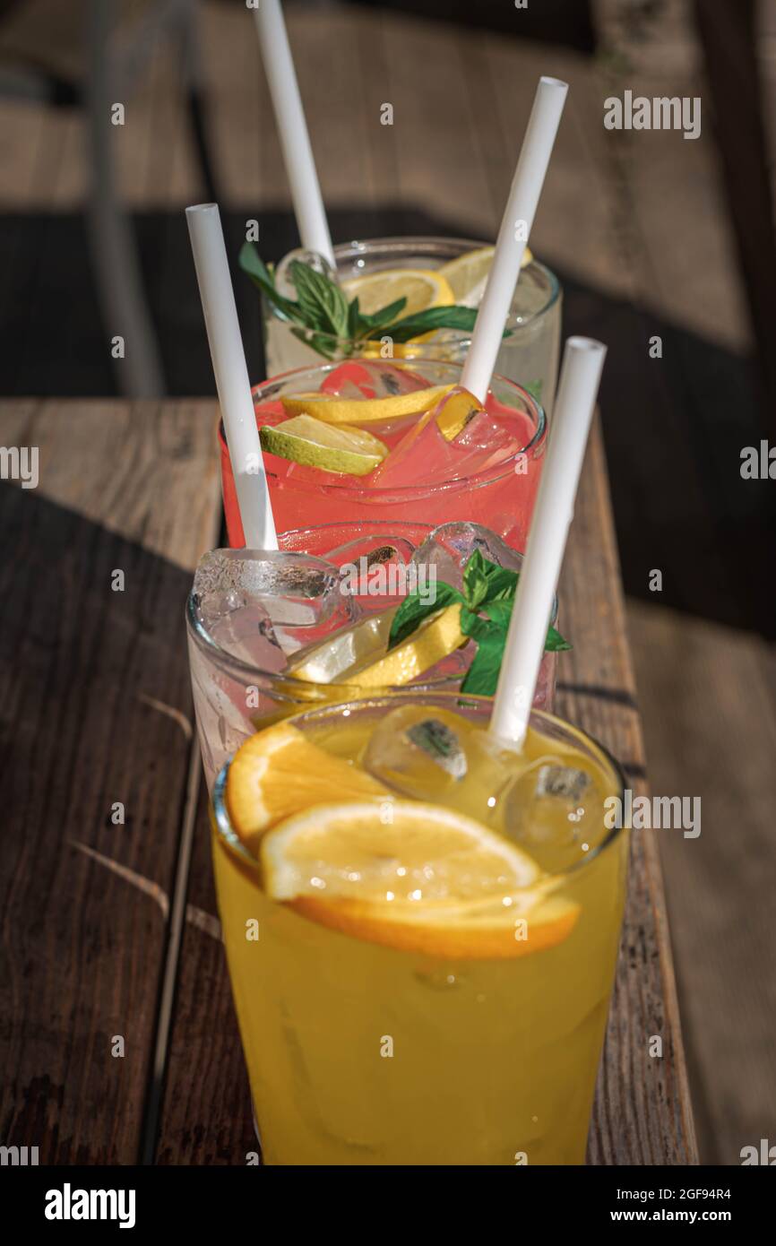 Refreshing summer drinks Stock Photo - Alamy