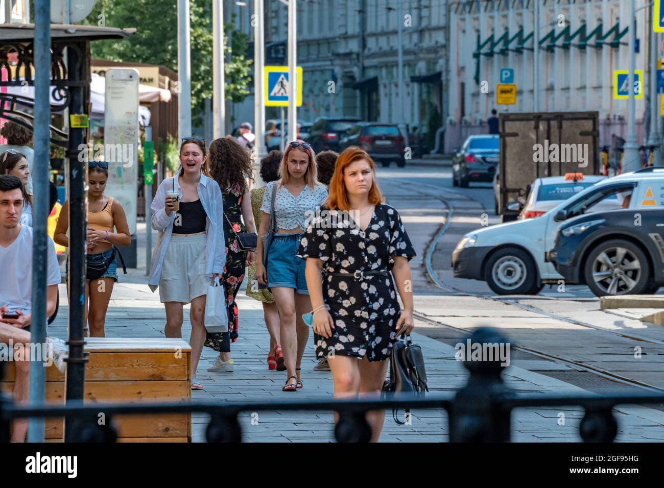 Russia, Moscow. People on city street Stock Photo - Alamy