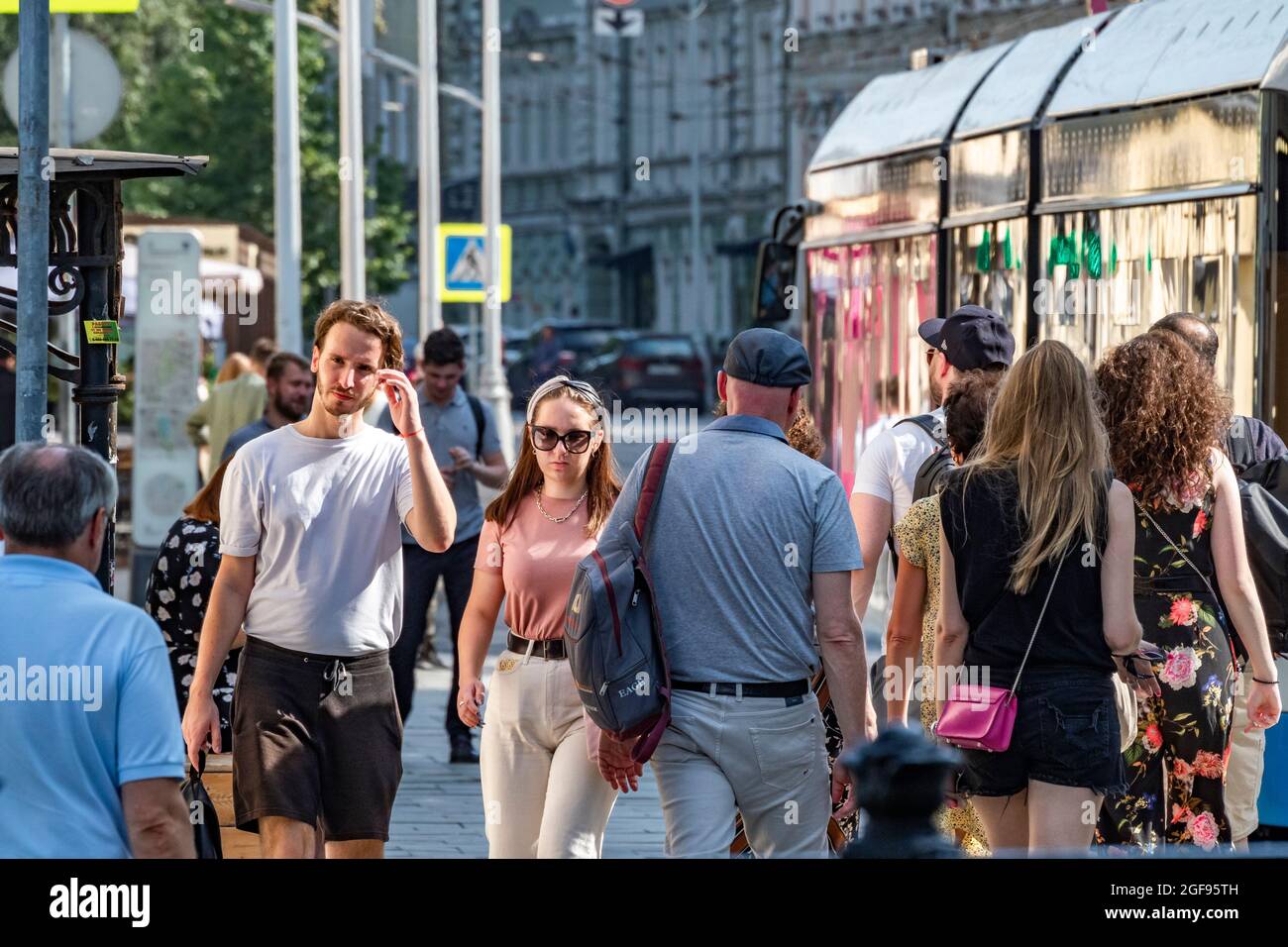 Russia, Moscow. People on city street Stock Photo - Alamy