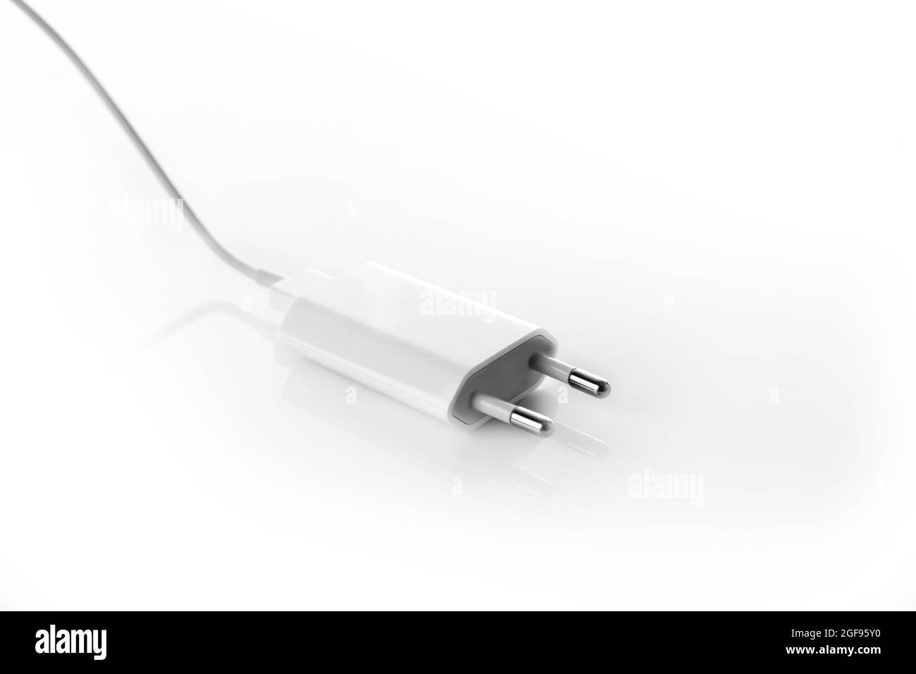 Power plug isolated on white Stock Photo - Alamy