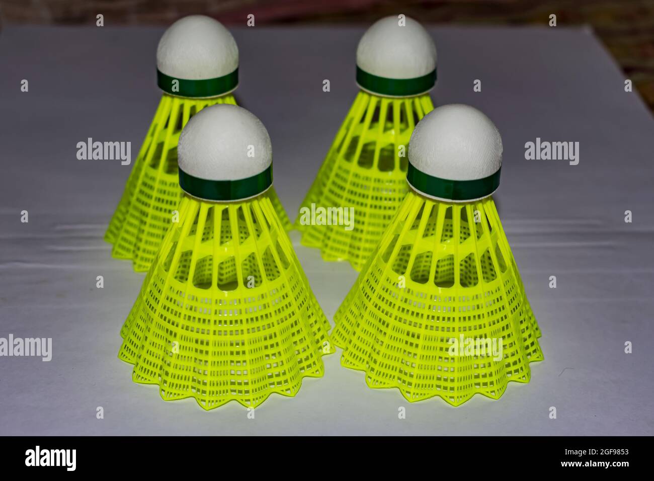 Plastic Badminton Ball, Yellow Ball, On Black Background, Texture Stock ...