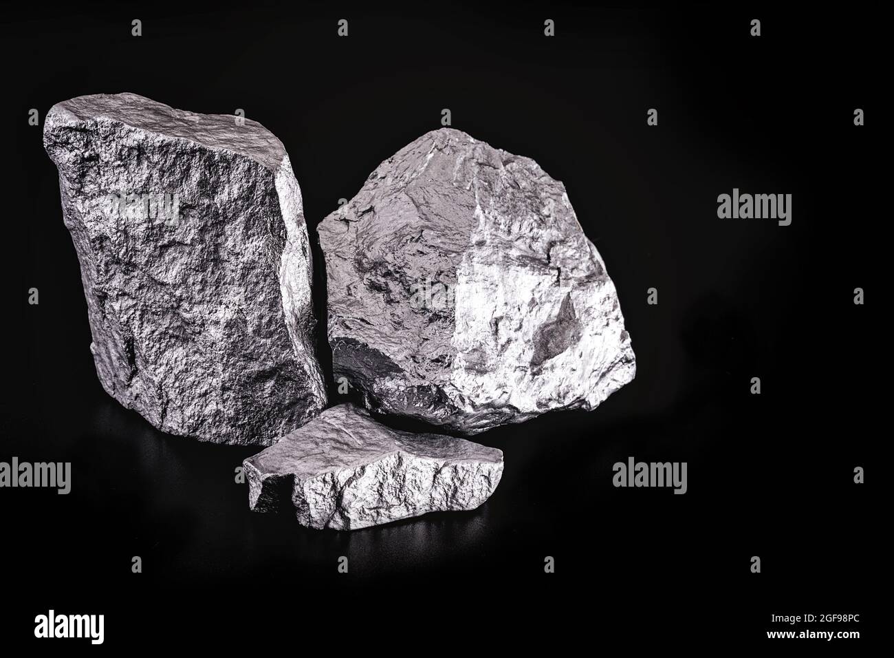 large silver stone, rare silver nugget. Gemstone in high resolution ...