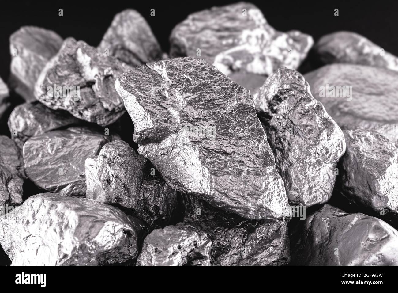 cobalt stone on black isolated background. Industrial ore used in ...