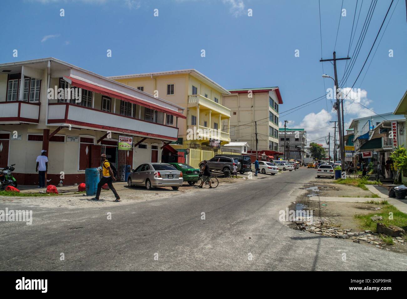 GEORGETOWN, GUYANA - AUGUST 10, 2015: View of a street in Georgetown ...