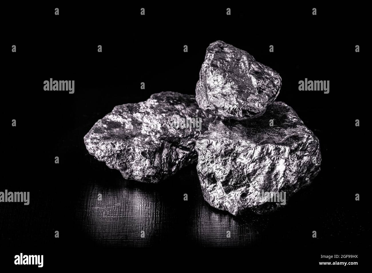 silver ore, silver nuggets isolated on black background Stock Photo - Alamy