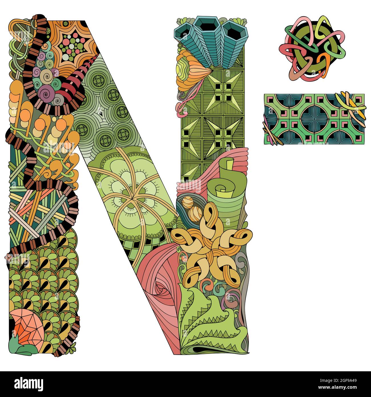 Hand drawn Numero sign zentangle styled for t-shirt design, tattoo and ...