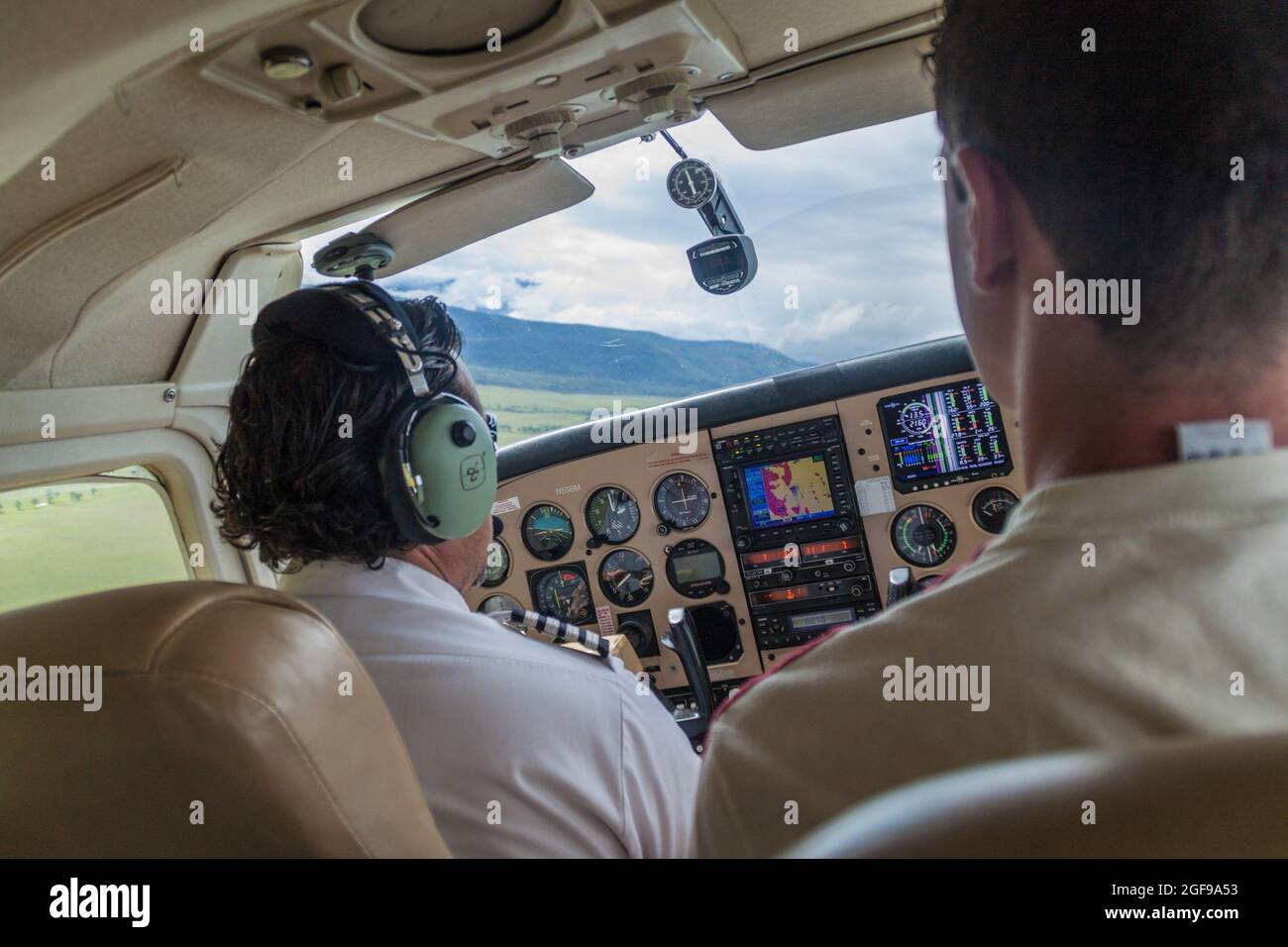 CANAIMA, VENEZUELA - AUGUST 16, 2015: Pilot of a small Cessna 210 ...